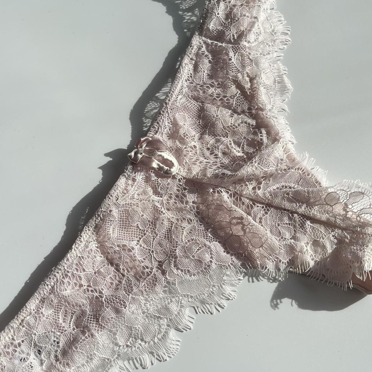 Beautiful light pink thong with lace detail at the... - Depop