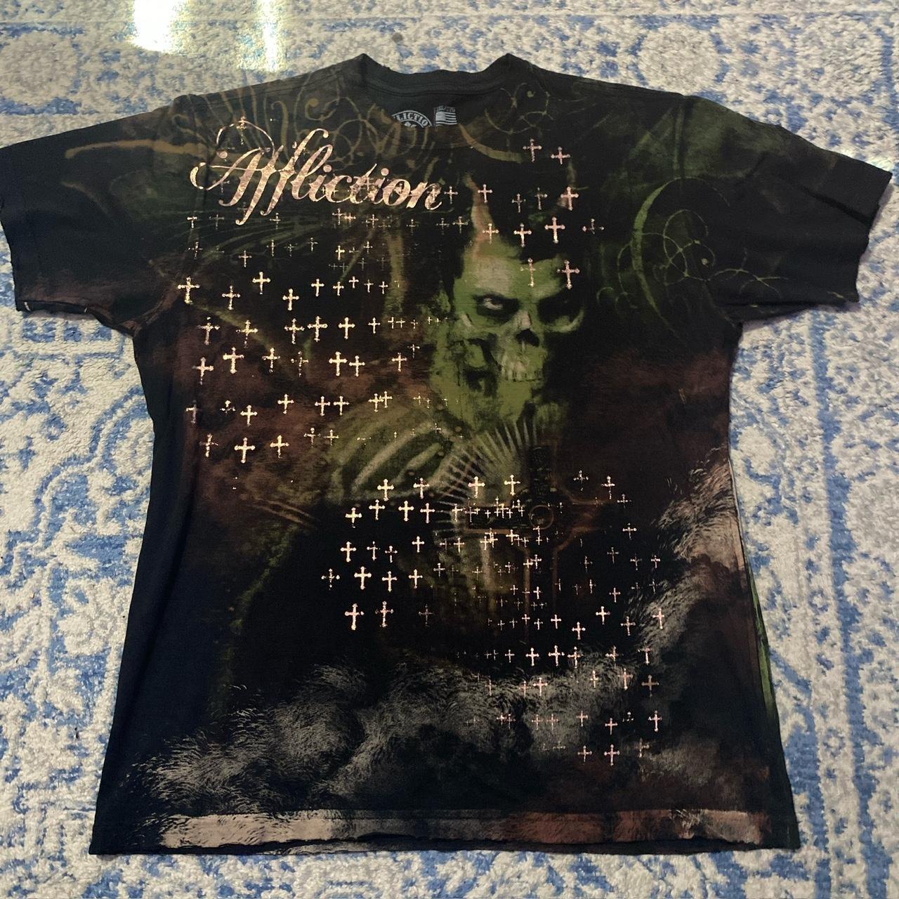 Rogue x Affliction skull graphic tee #skaterstyle - Depop