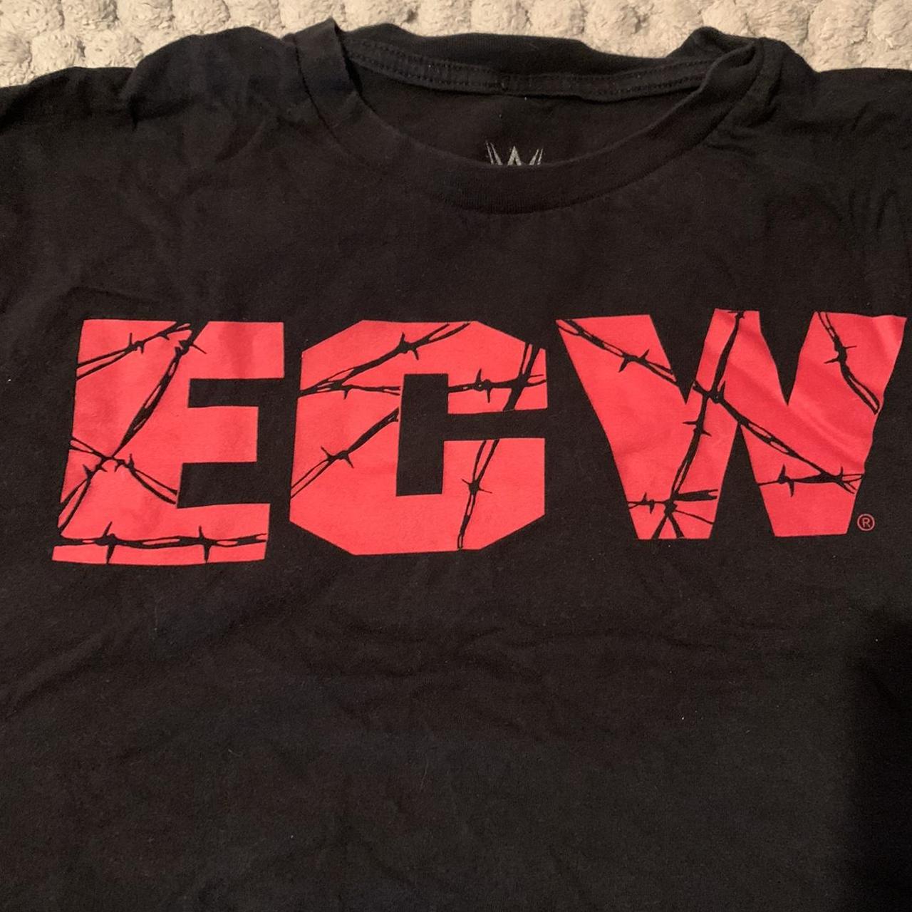WWE ECW black t-shirt with red lettering. Mens... - Depop