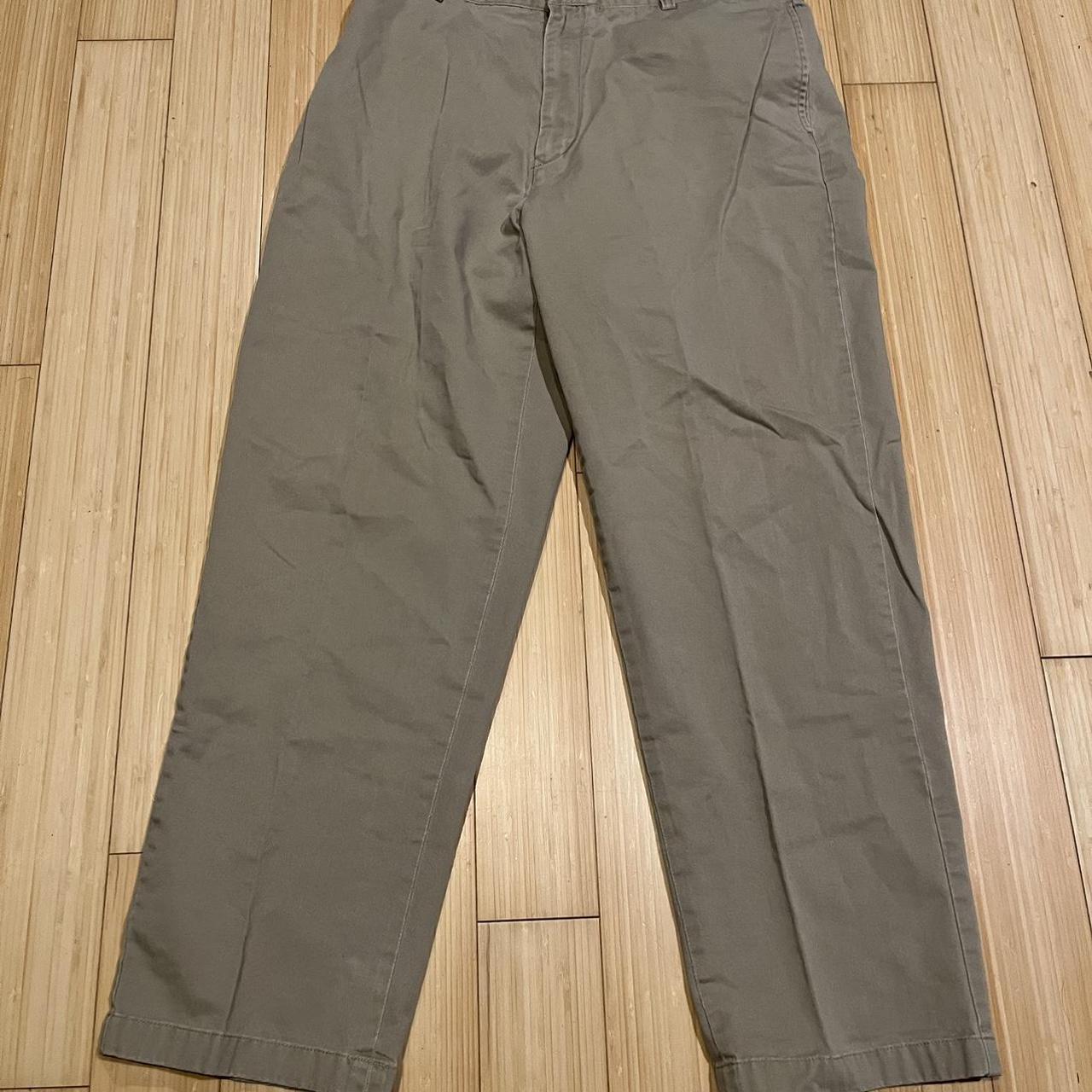 Nautica Khaki Clipper Relaxed Fit Pants - Depop