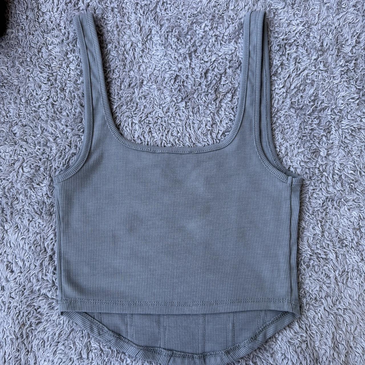 2XS Cadet Grey Corset Crop Top, Supre Worn a few... - Depop