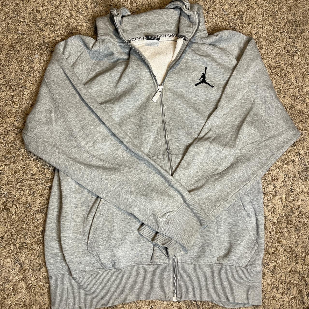 Gray Nike Jordan Zip-Up Fits Big Like Medium To... - Depop