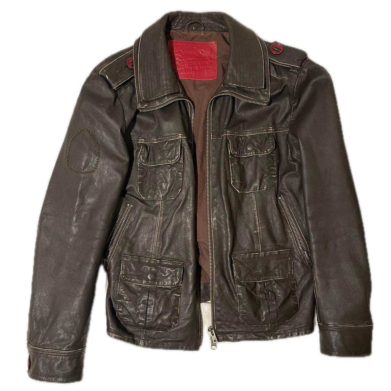 Thrifted vintage leather jacket *Real... - Depop