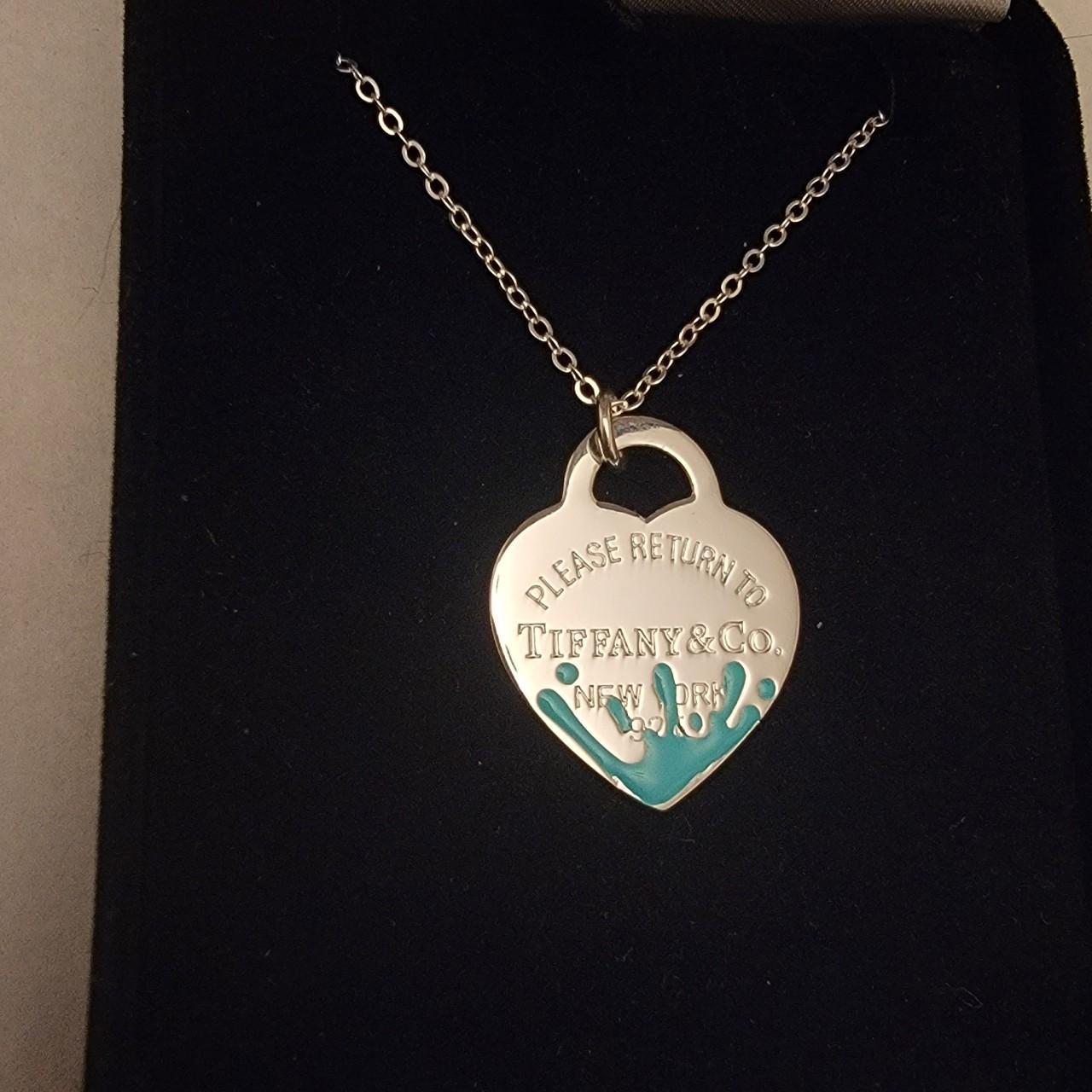 Tiffany Heart Splash Necklace 18" Long in great... - Depop