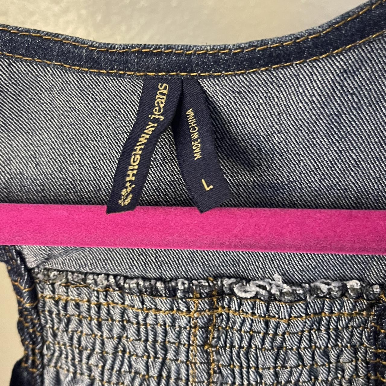 Blue denim vest/corset top, highway jeans brand, low... - Depop