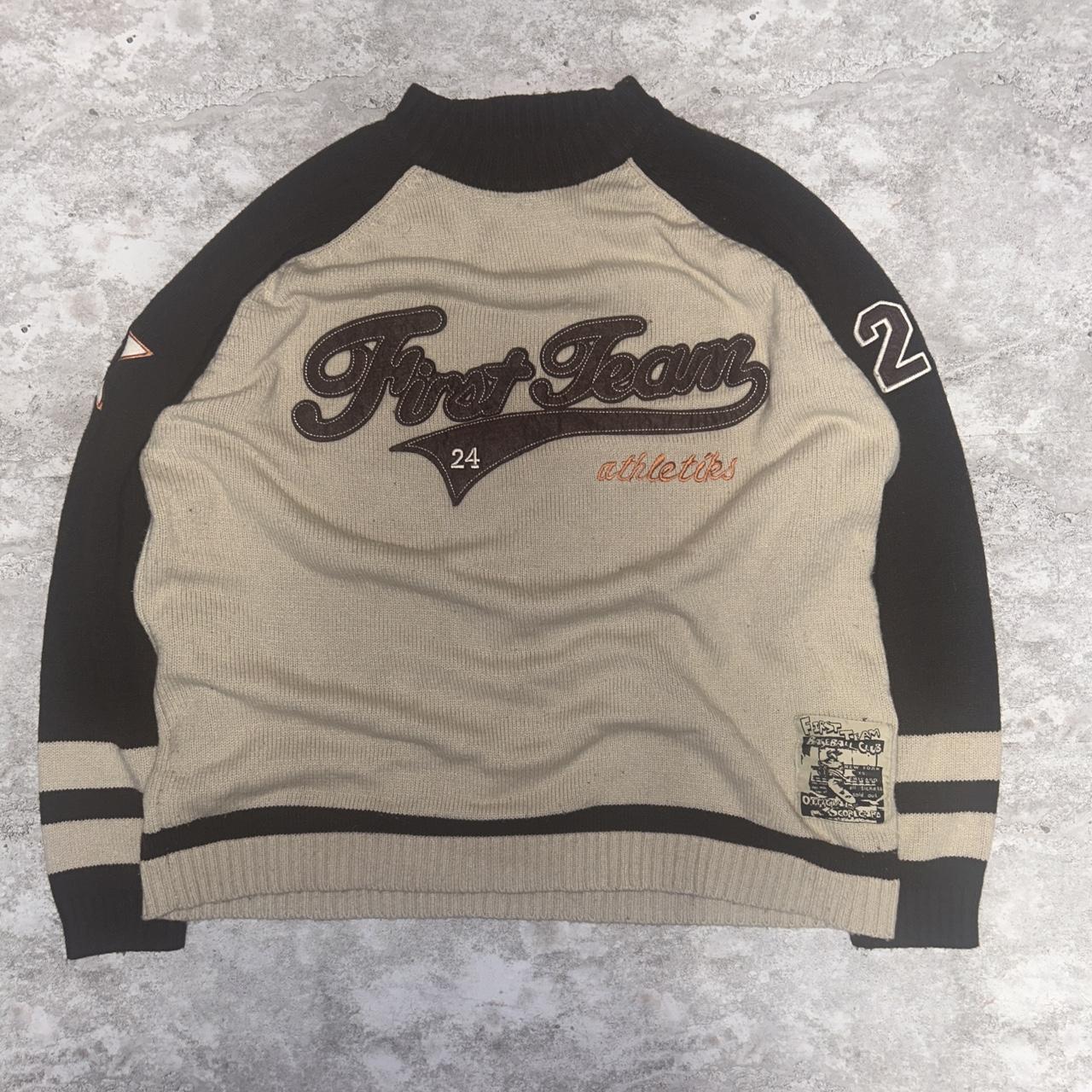 Vintage First Team knit sweater... - Depop