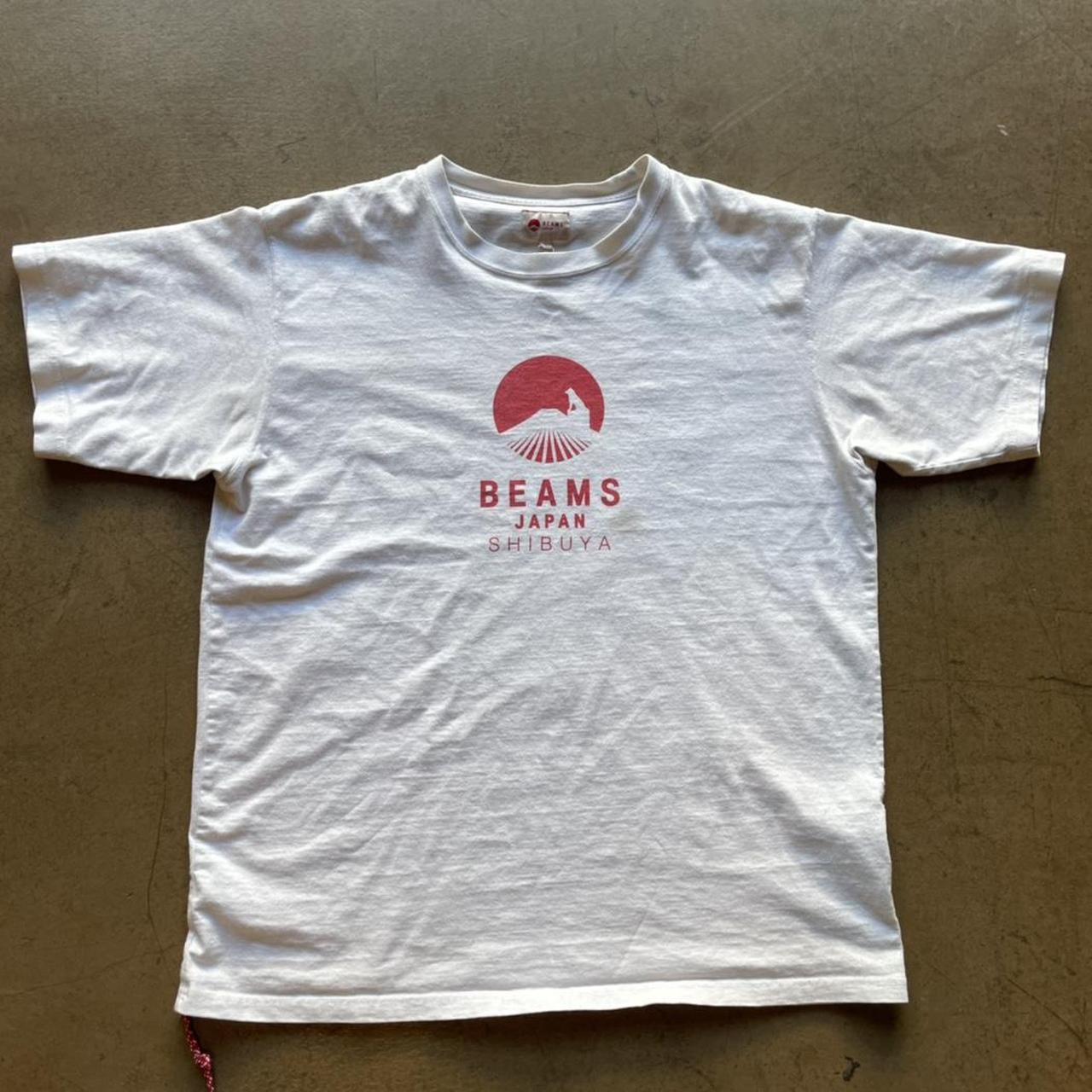 BEAMS JAPAN Logo Tee. Size Large. Small Spot On... - Depop