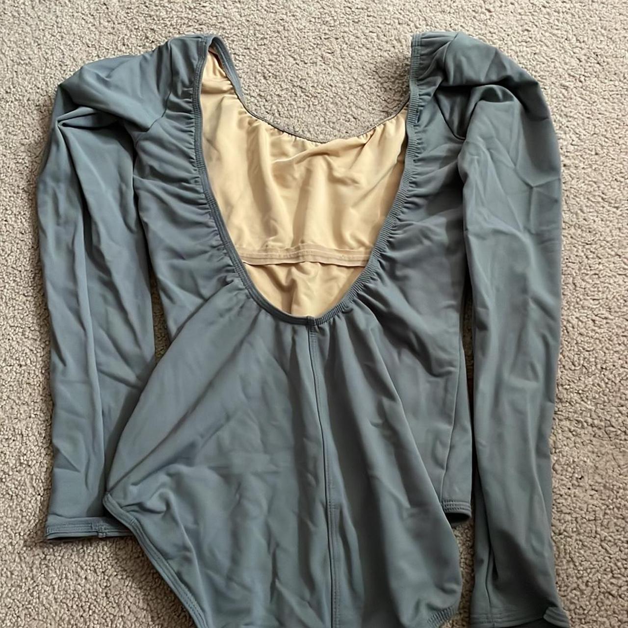 xs grey leotard, corps dance wear - Depop