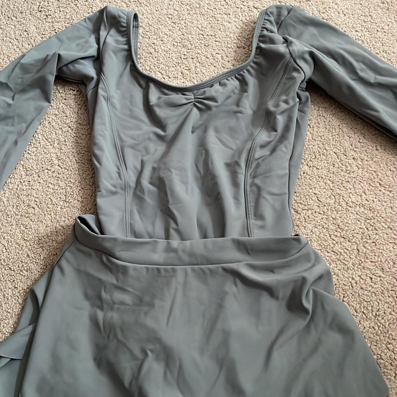 xs grey leotard, corps dance wear - Depop