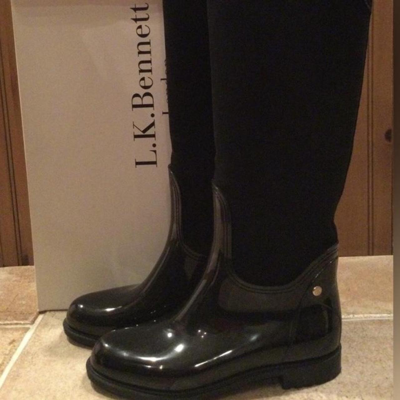 L.K Bennett suede and PVC boots London Brand,... | Depop