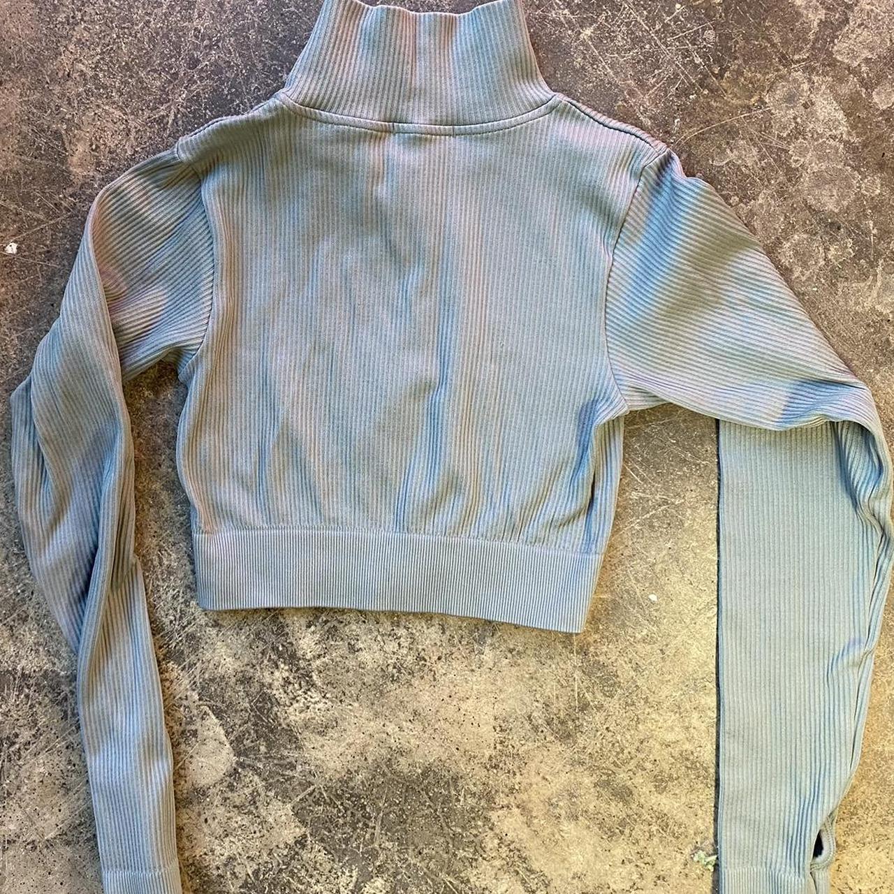 Cropped workout jacket 💙 so flattering and holds you... - Depop