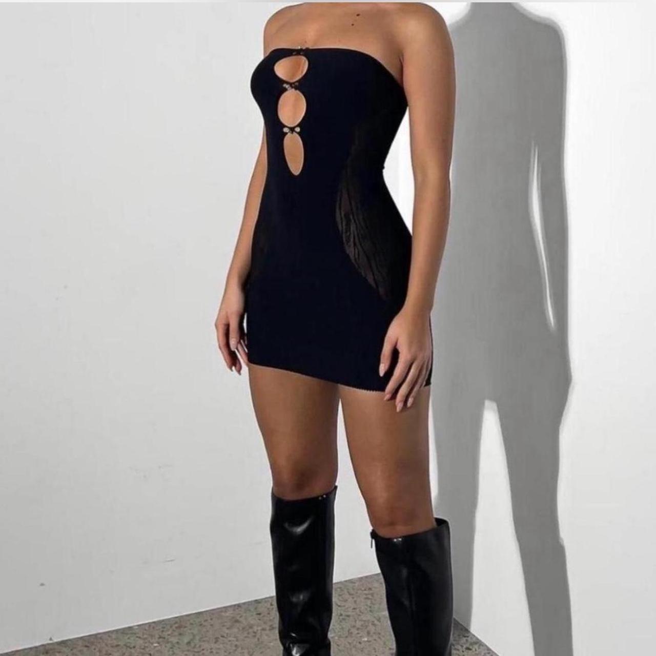 Mini white fox party dress | Depop