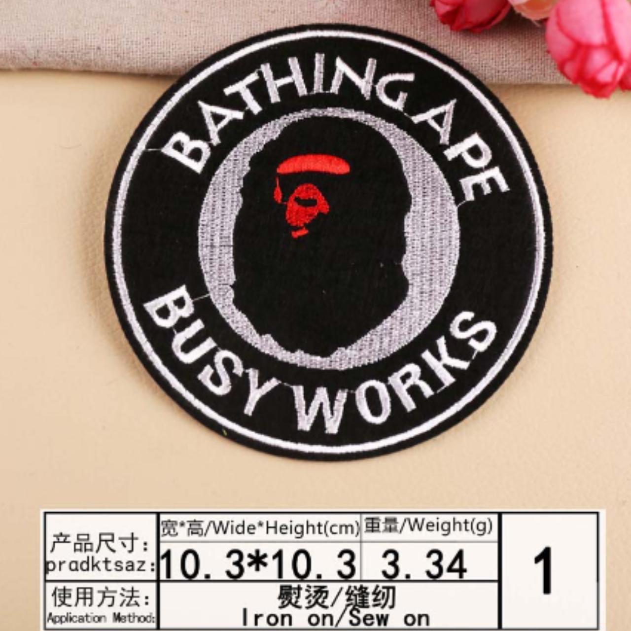 iron on patch bathing ape busy works bape Brand... - Depop