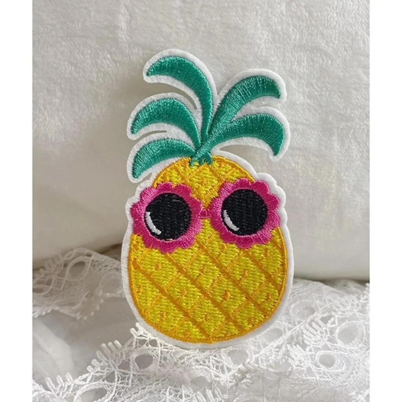 Iron on Patch Pineapple with sunglass -C2 Brand... - Depop