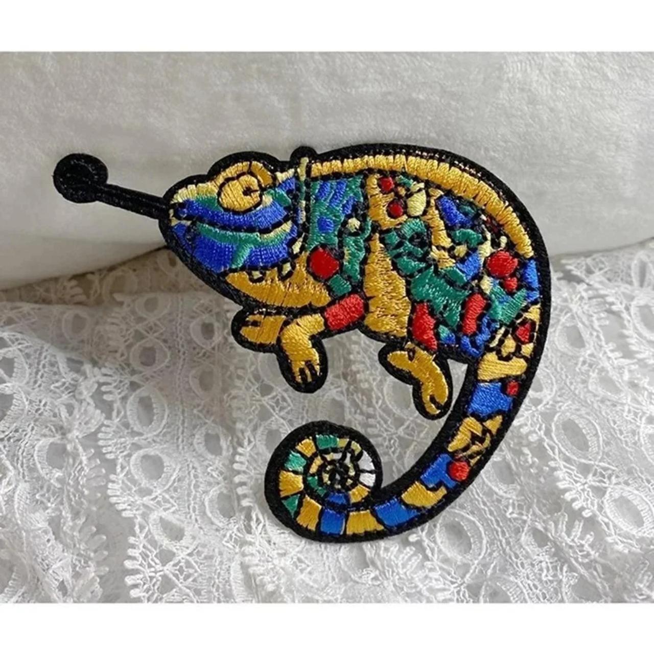 Iron on Patch Multicolor Lizard -F2 Brand... - Depop
