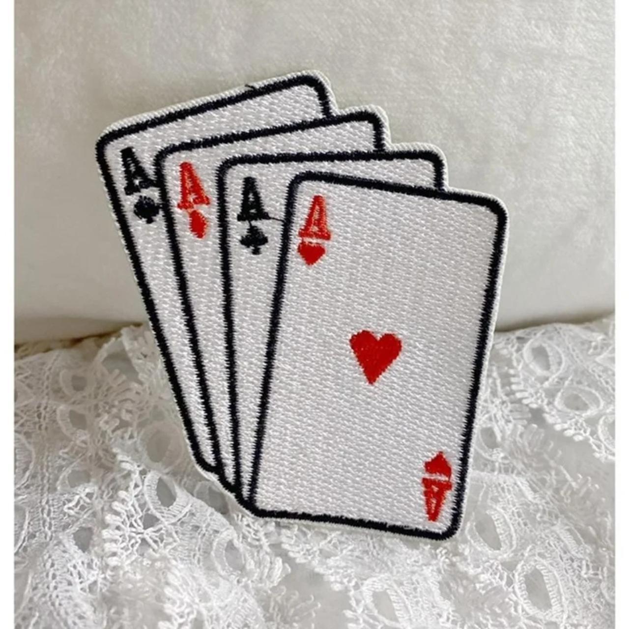 Iron on patch Four aces playing poker -M2 Brand... - Depop