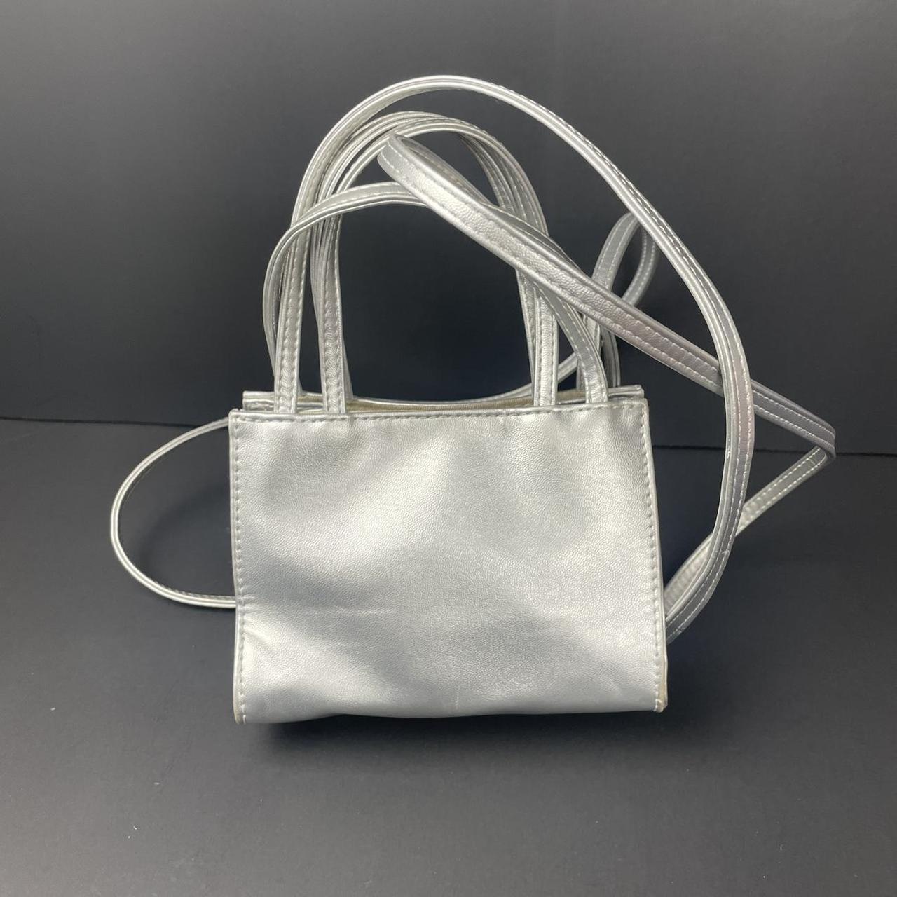 Small Mini Silver Metallic Telfar Bag Still in good... | Depop