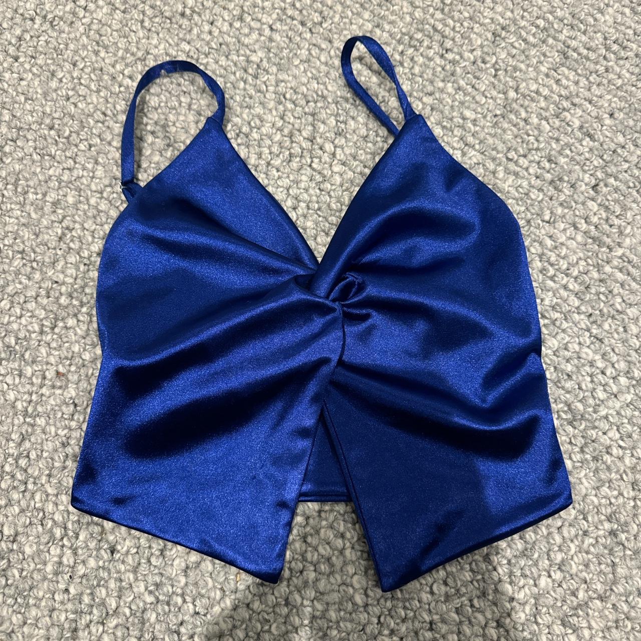 SUPRE dark blue knot top - Depop