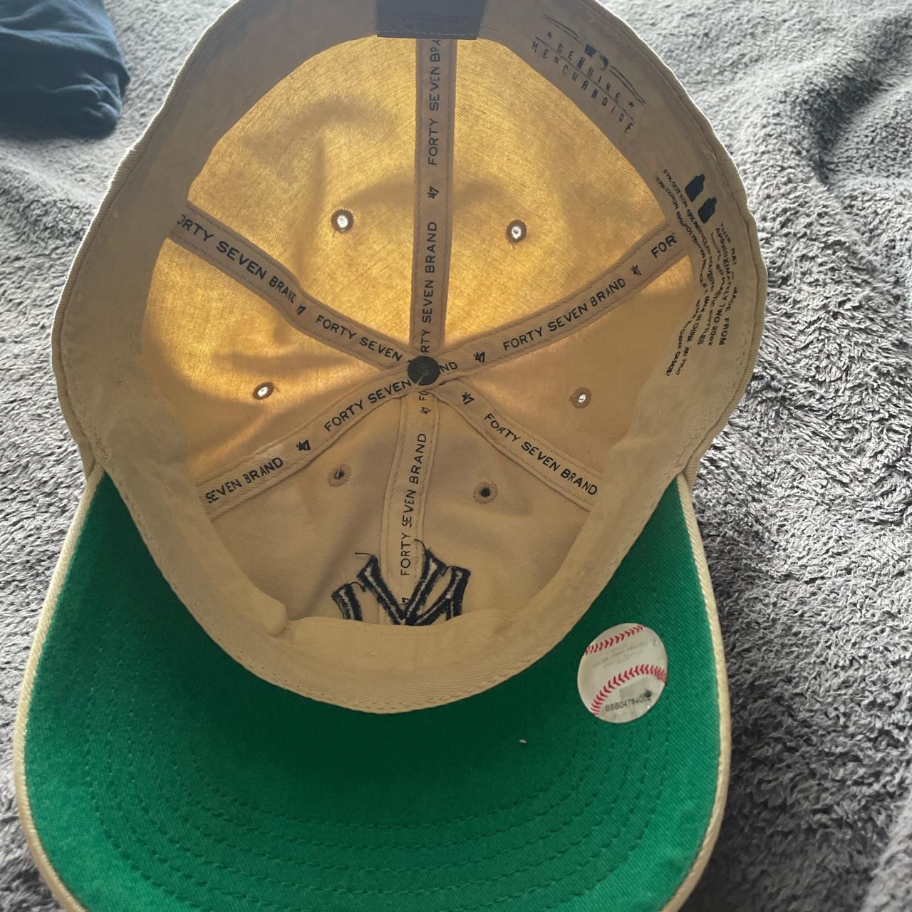 Crème colored NY, FORTY SEVEN BRAND yankee hat, - Depop