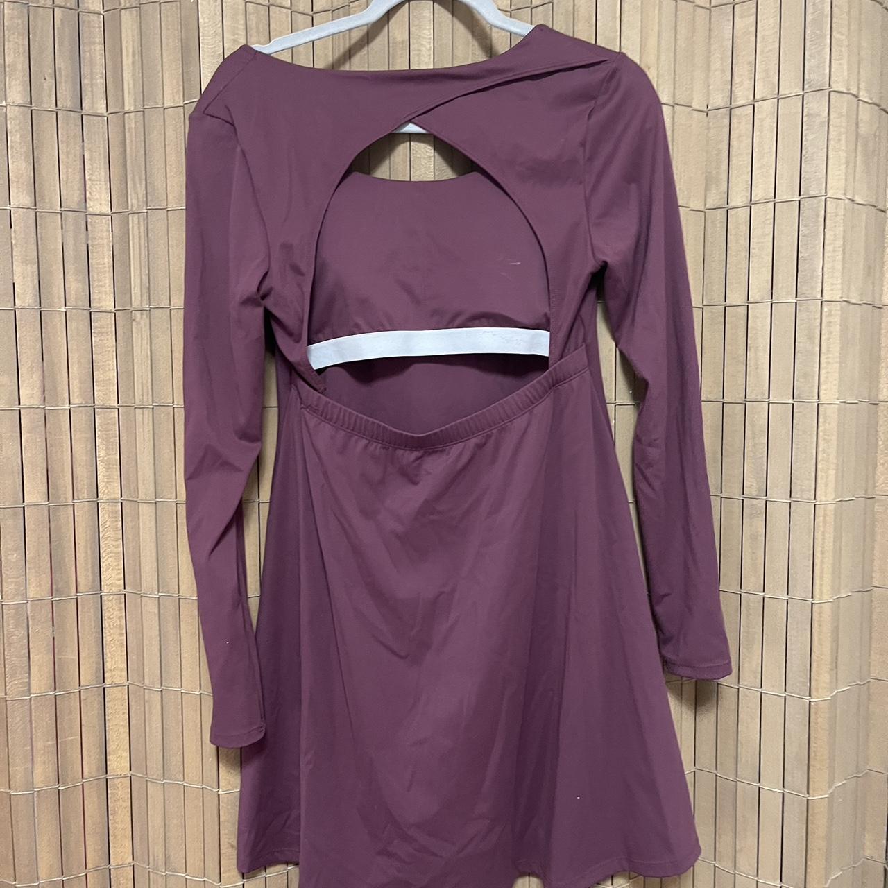 Large open back Halara Dress. purple - Depop