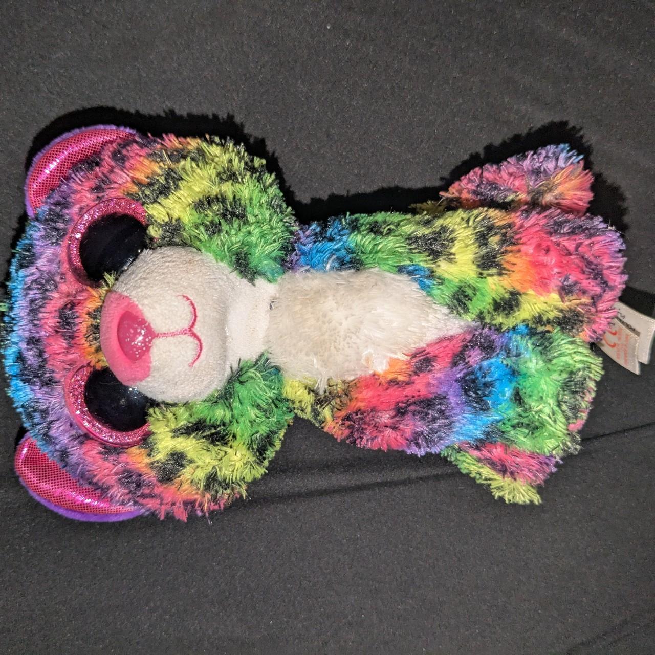 super cute dotty ty toy beanie baby 🐆 rainbow... | Depop
