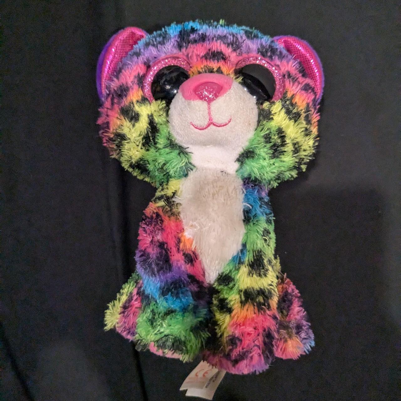 super cute dotty ty toy beanie baby 🐆 rainbow... | Depop