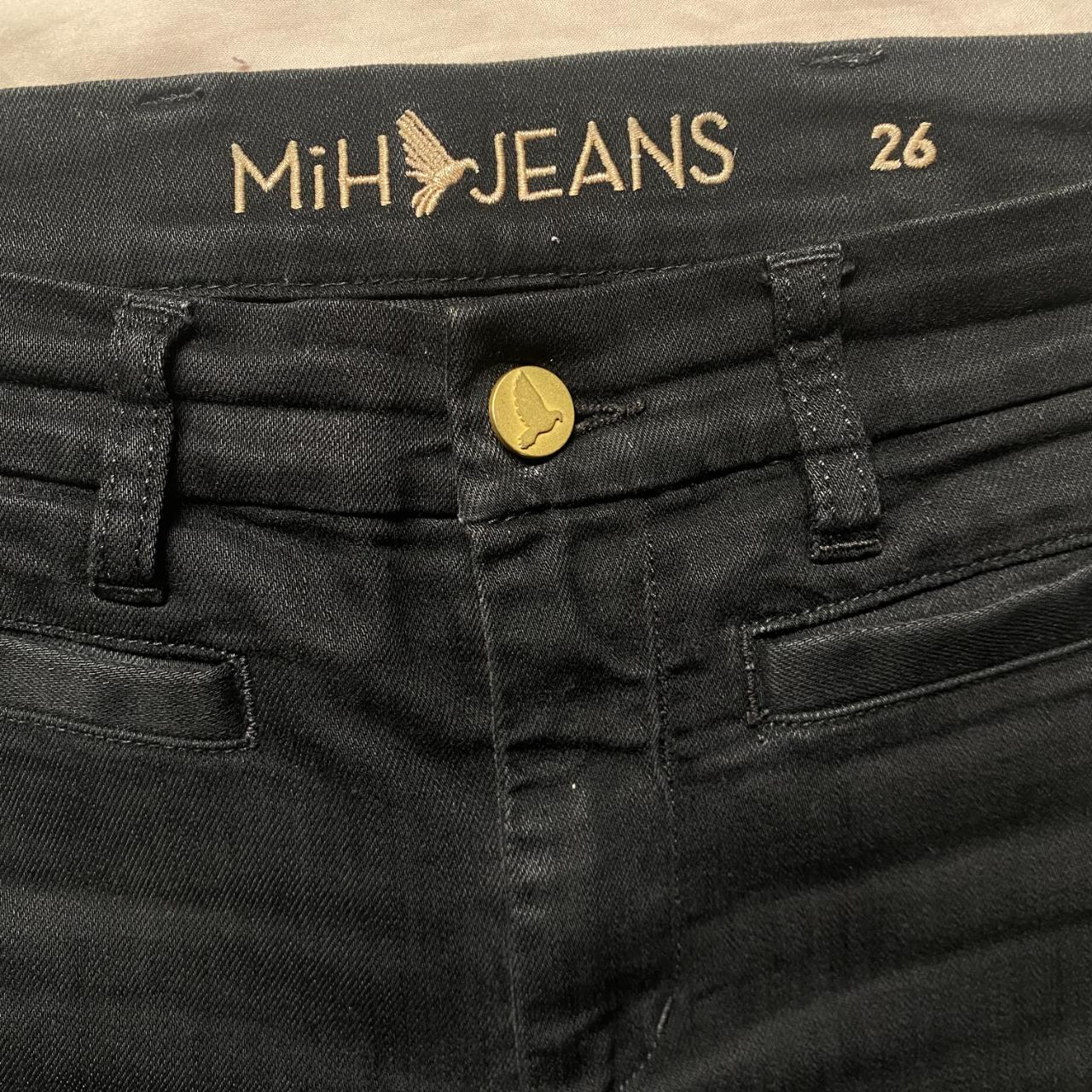 MiH flared jeans in black, size 26 mid-waisted - in... - Depop