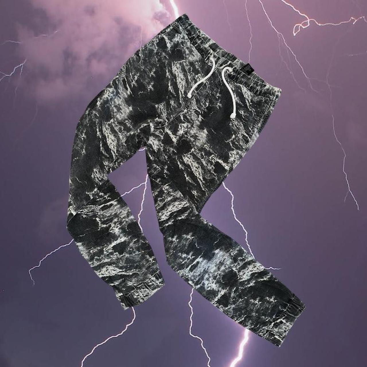 Divided // smoke acid wash clouds jogger pants Size... - Depop