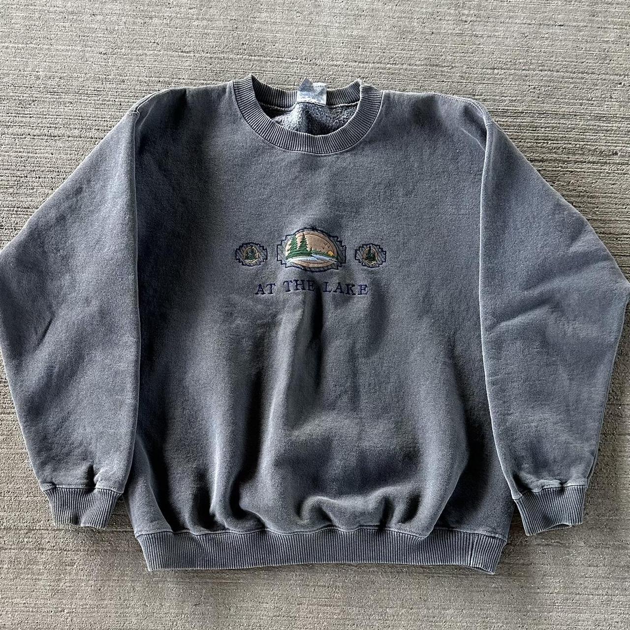 Grey washed heavy vintage sweater - Depop