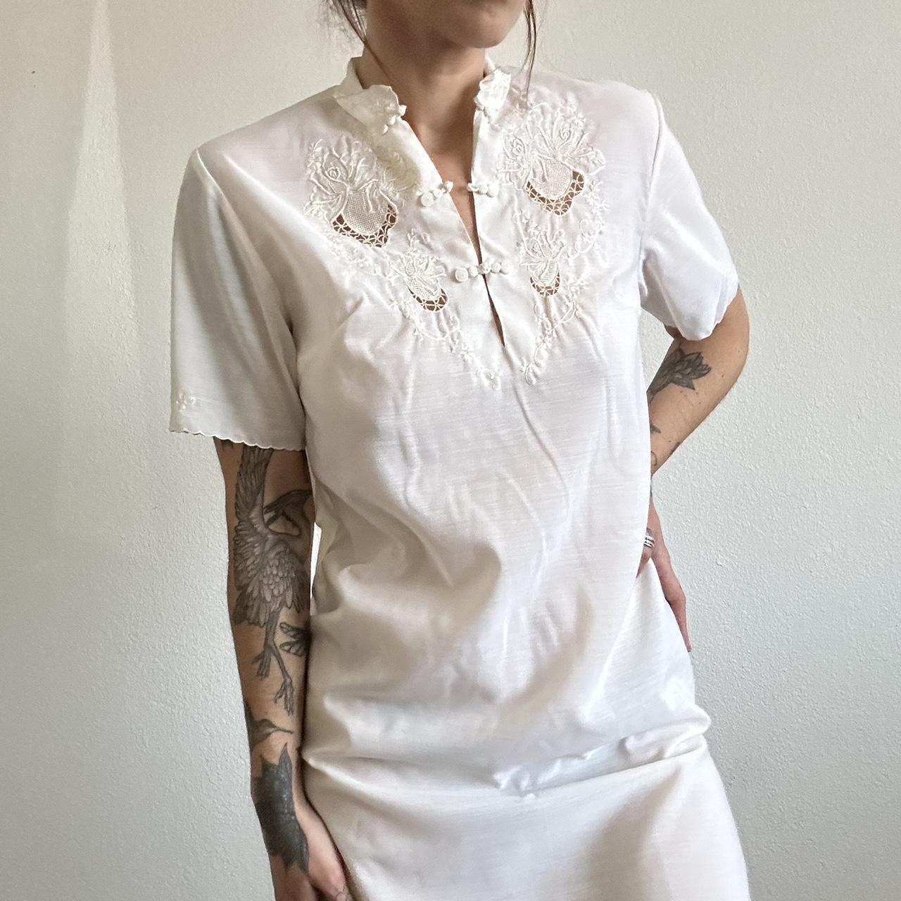 incredible hand embroidered ~60s mini dress by lily.... - Depop