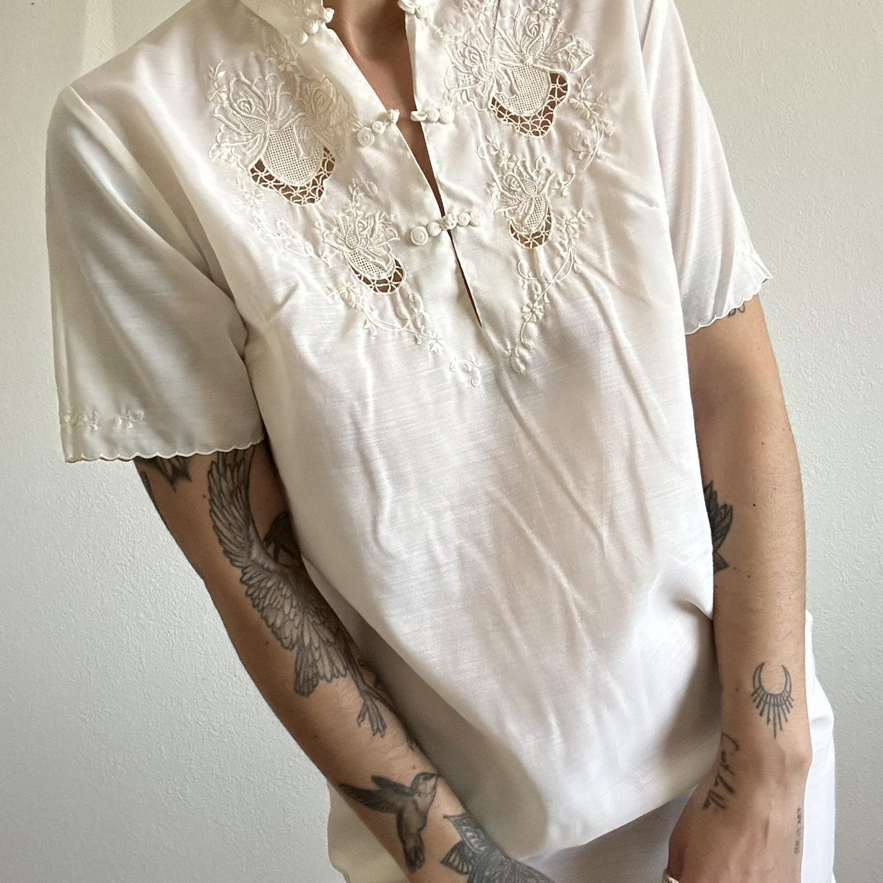 incredible hand embroidered ~60s mini dress by lily.... - Depop