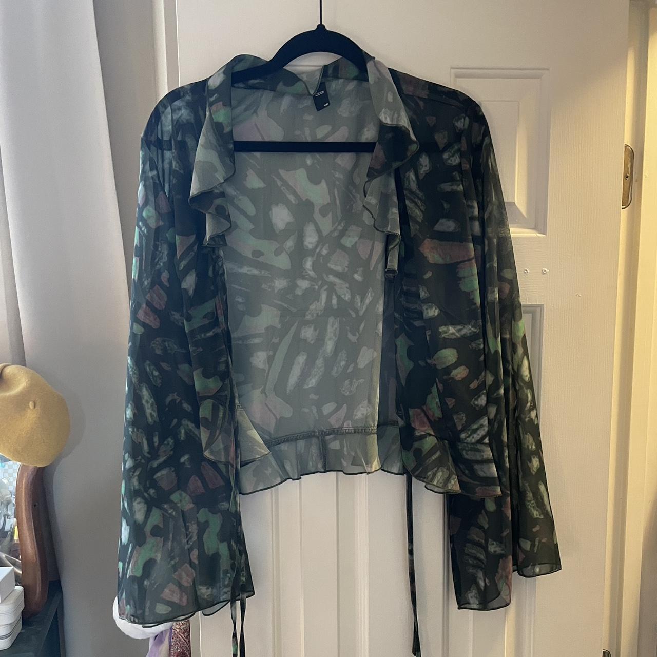CIDER 0XL flowy spring blouse Green multicolored,... - Depop