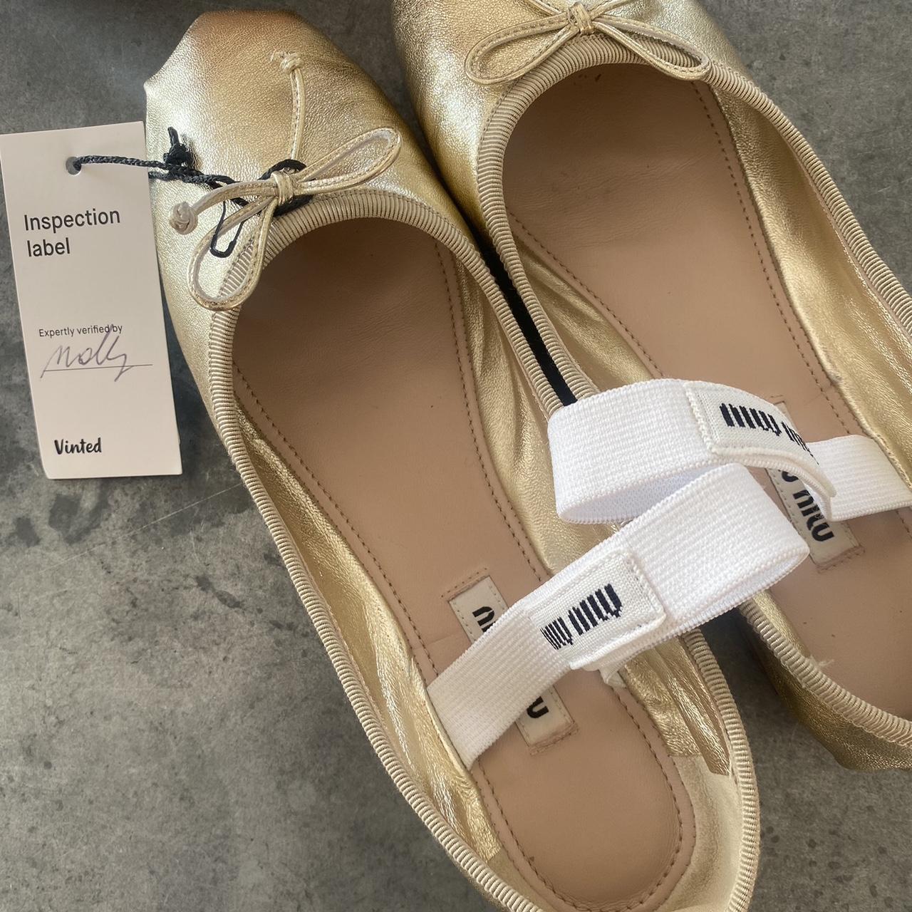 Stunning Miu Miu ballet pumps. Too small for me 😥 - Depop