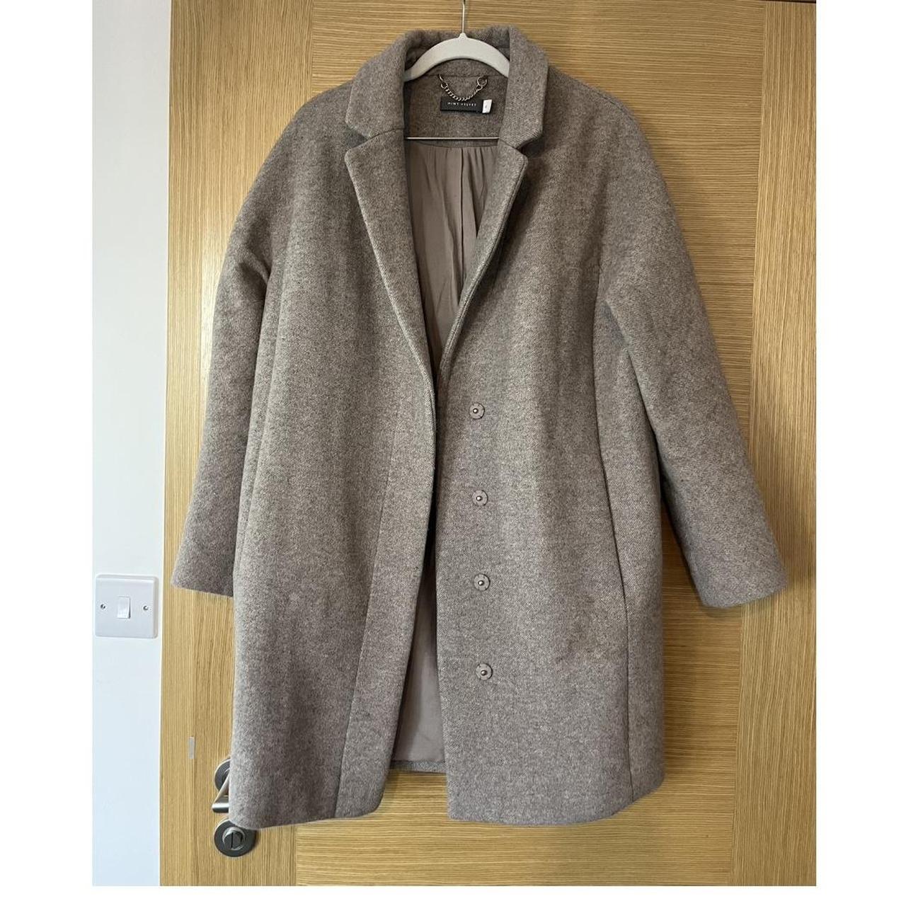 100% Wool blend Mint Velvet coat - beige marl - Depop