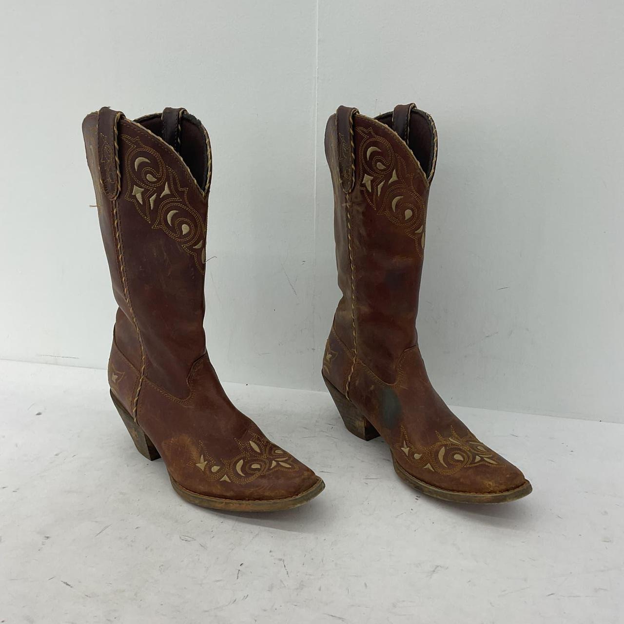 Durango Brown Cutout Design Western Leather Women's... - Depop