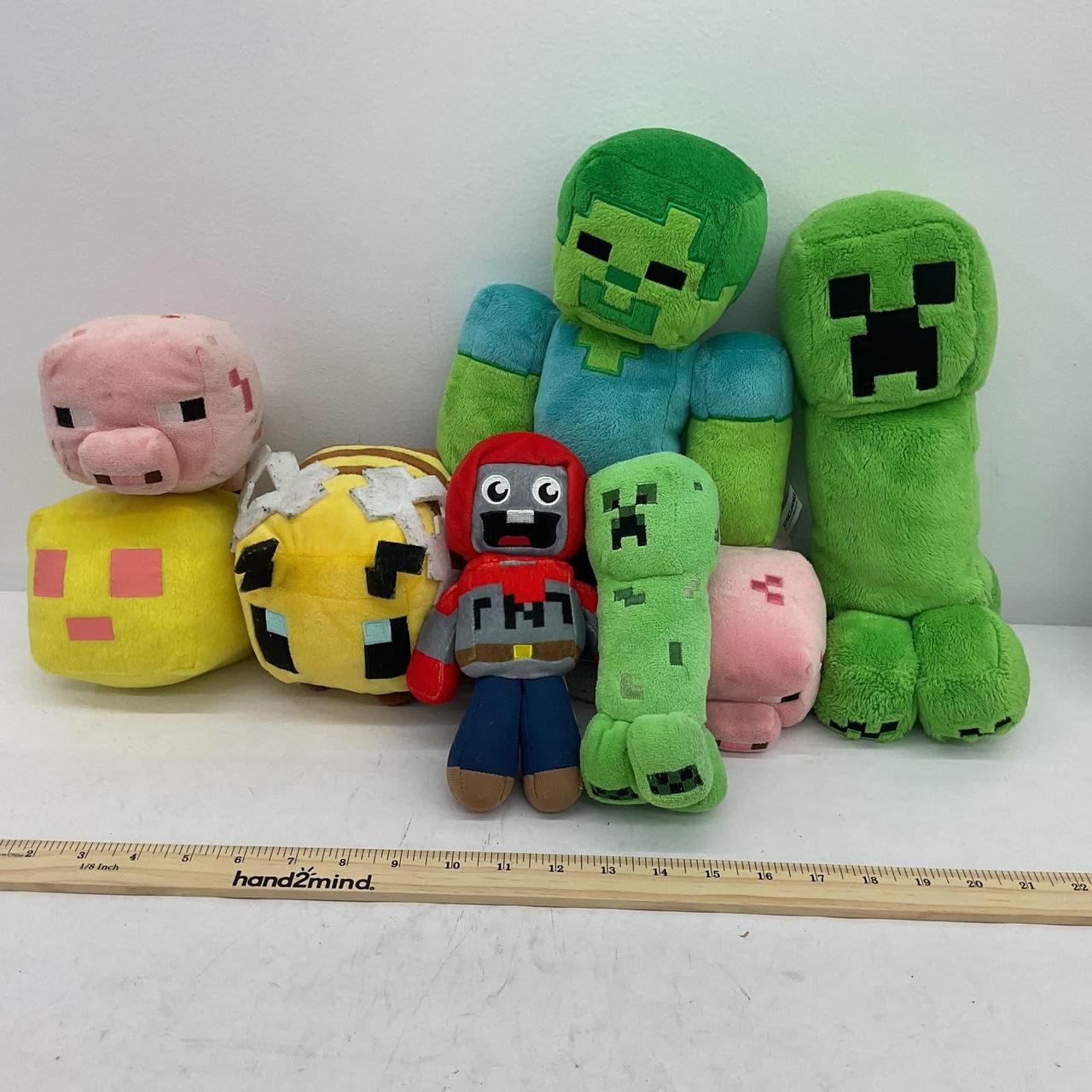 Minecraft Green Pink Yellow Stuffed Animal Plush Toy... - Depop
