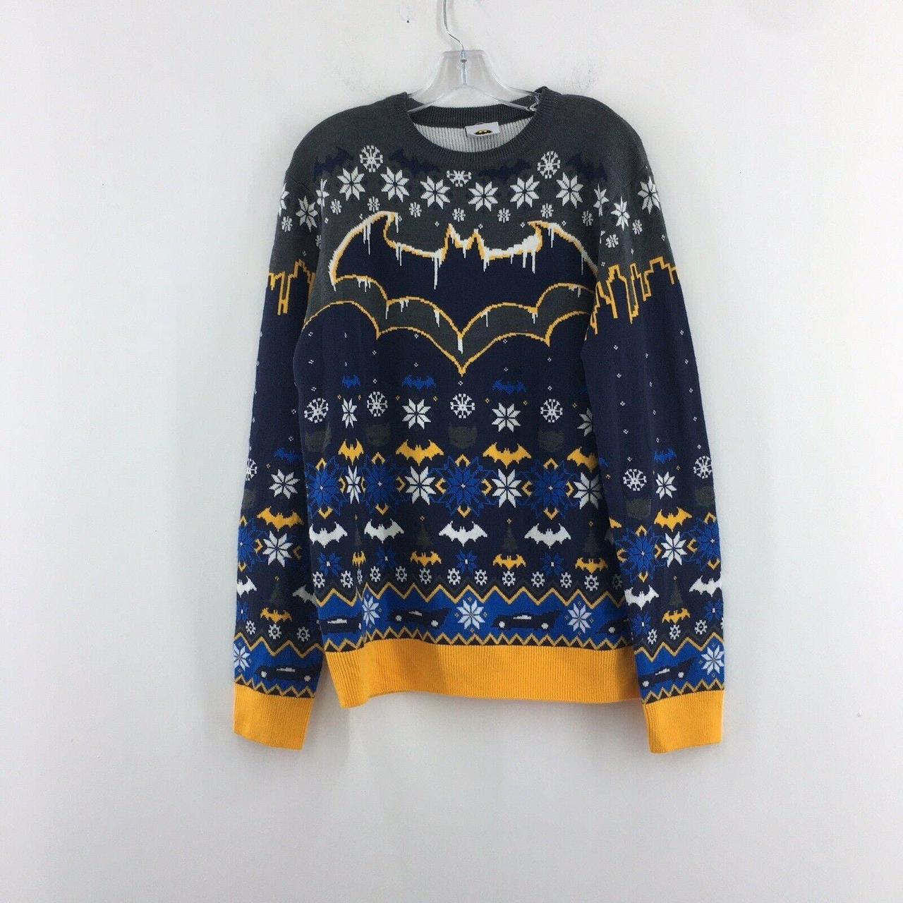 DC Batman Christmas Yellow Multicolor Batman Logo... - Depop