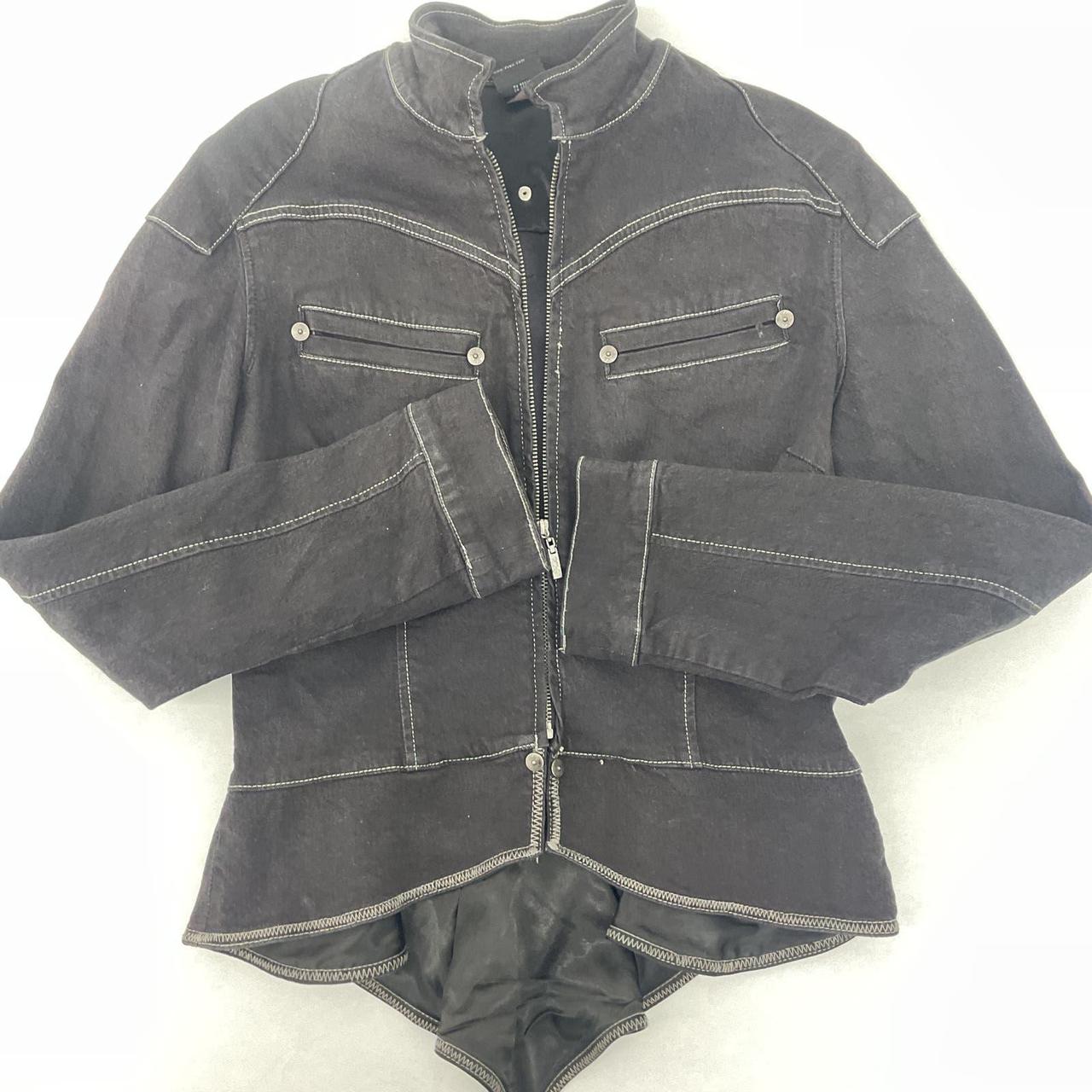 VTG Fubu Black Light Fade Wash Zip Up Denim Jacket... - Depop