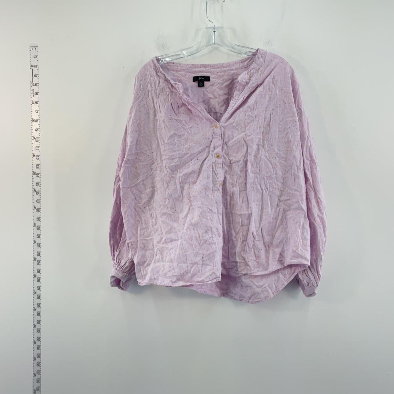 J.Crew Pink XL Cotton LS Blouse - Women's Regular... - Depop