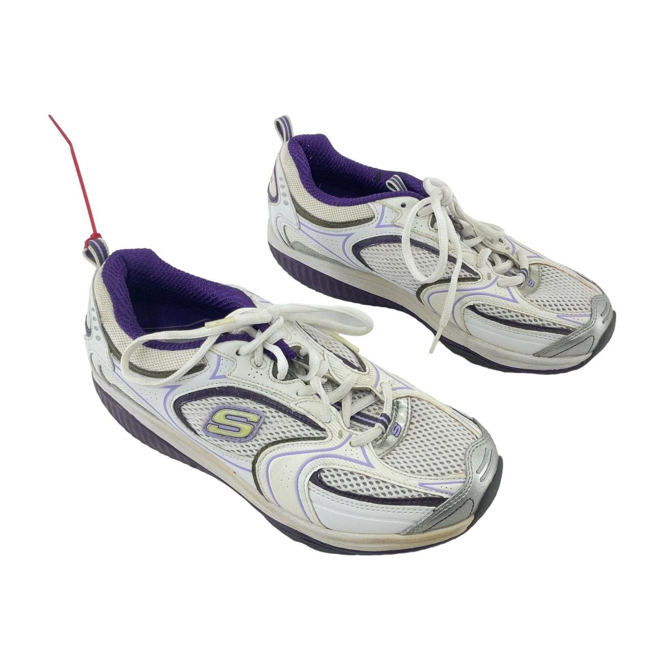 Skechers Shapeups Women s White Purple Faux Leather. Depop