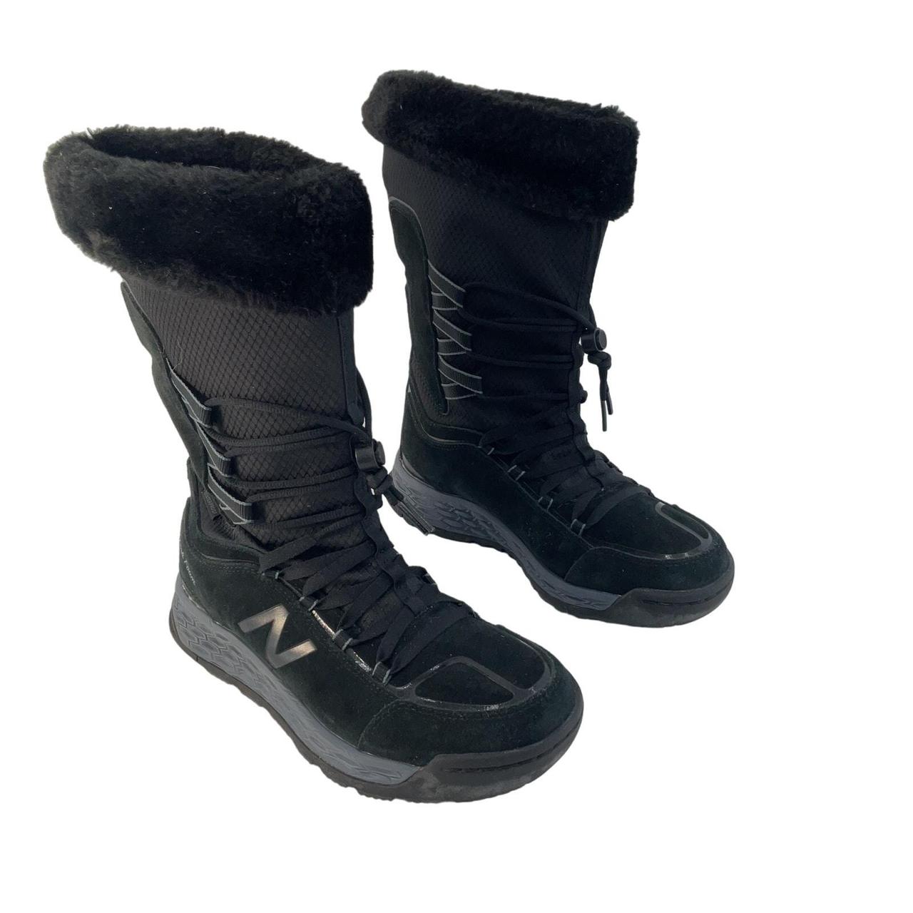 New Balance Black Suede Snow Boots Women s 7. Depop