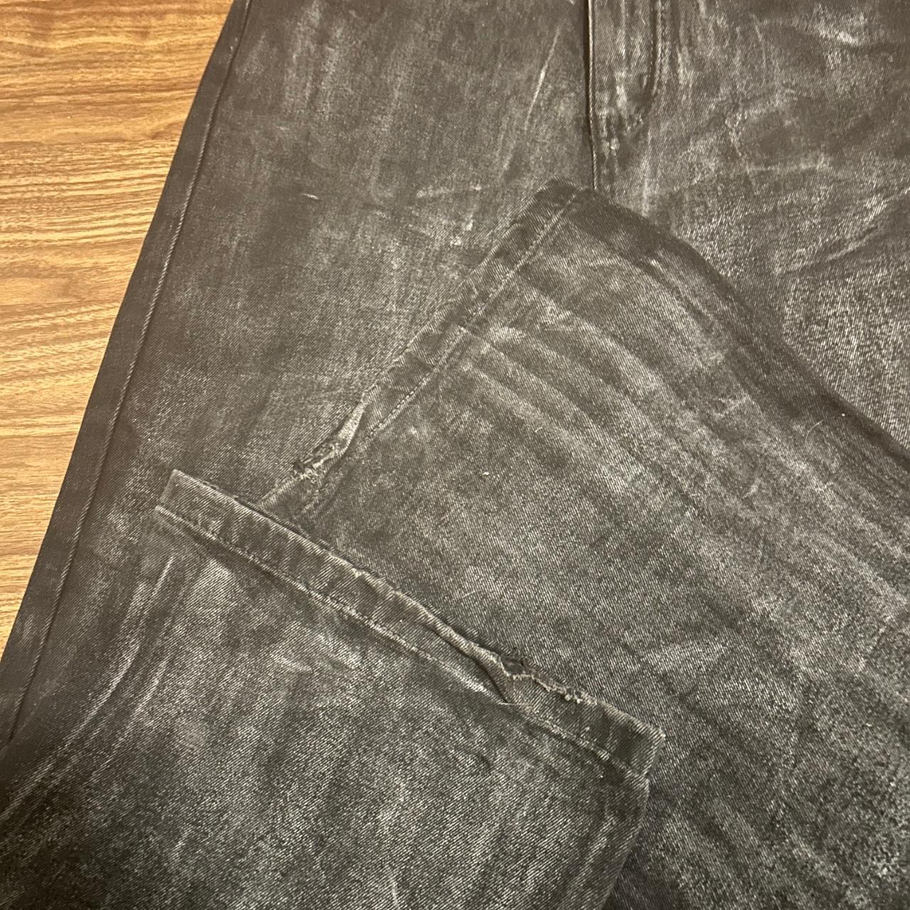 Black Waxed Jeans 13oz denim and waxed heavily so... - Depop