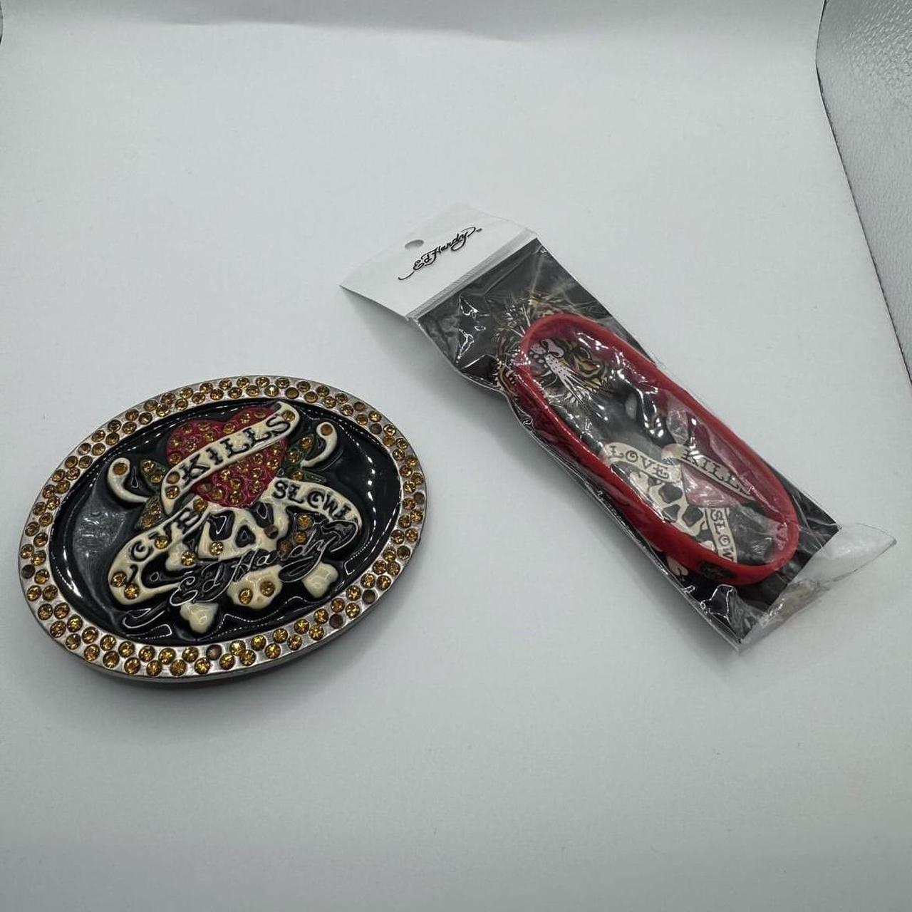 Ed hardy Accessories!!! Belt buckle $60 Bracelet... - Depop