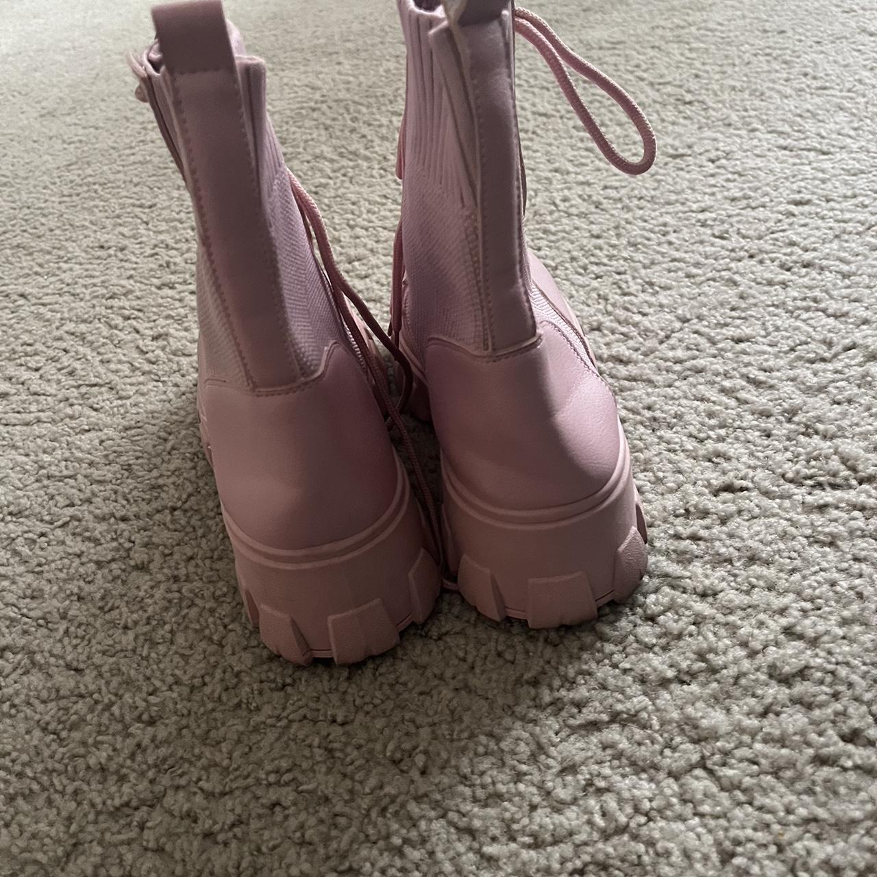 Trendy Pink Combat Boots, Size 9. These are super... - Depop