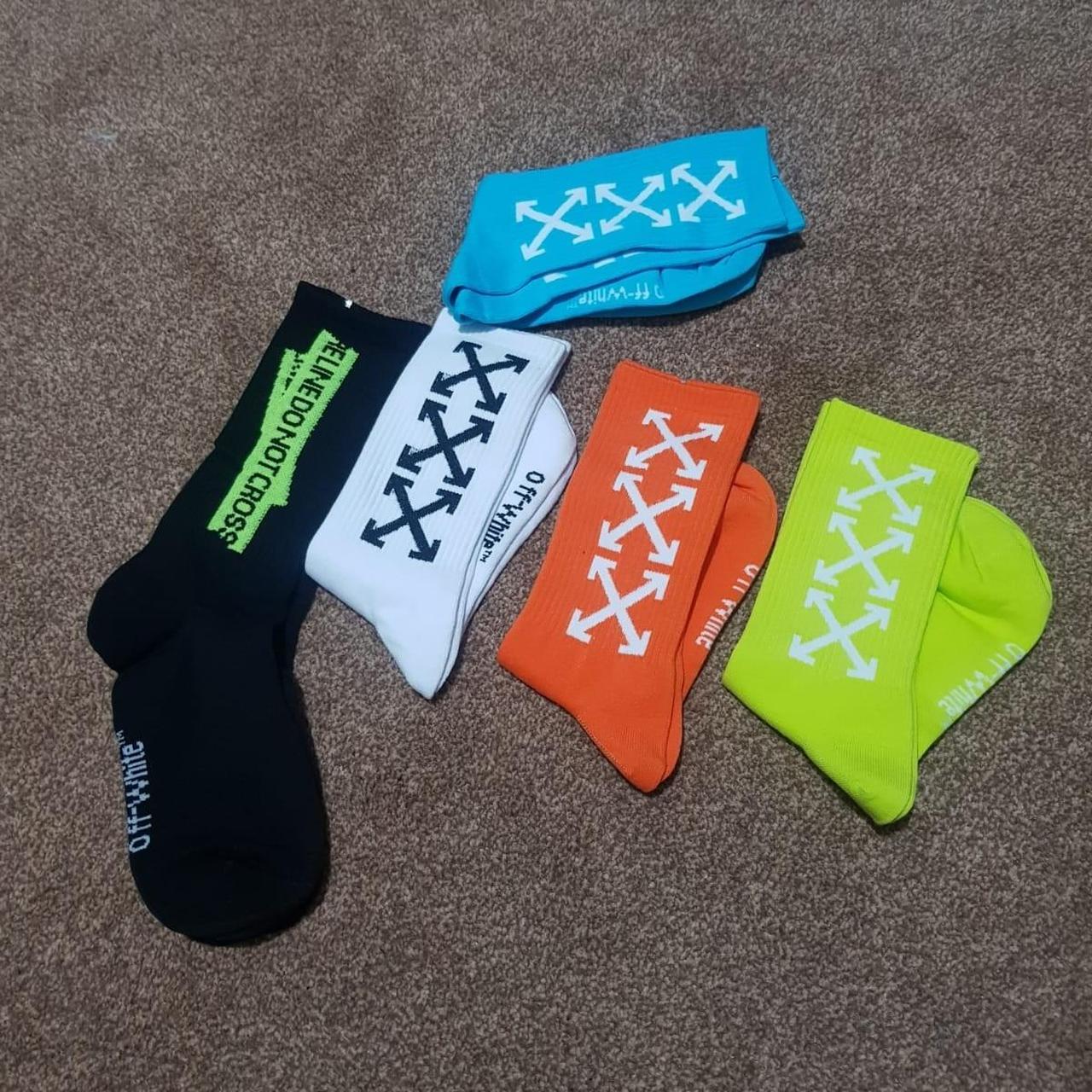 Off white sock "Arrows" 100% Authentic Ankle... - Depop