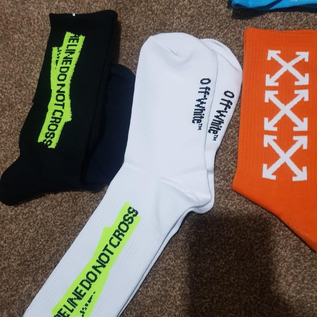 Off white sock "Arrows" 100% Authentic Ankle... - Depop