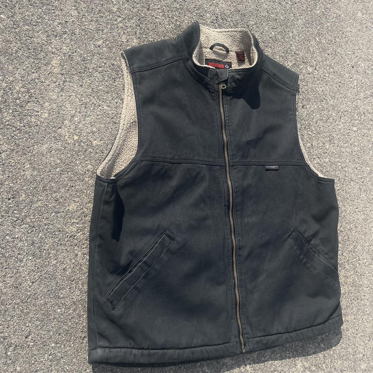 Wolverine Sherpa Lined Gray Workwear Vest -Size... - Depop
