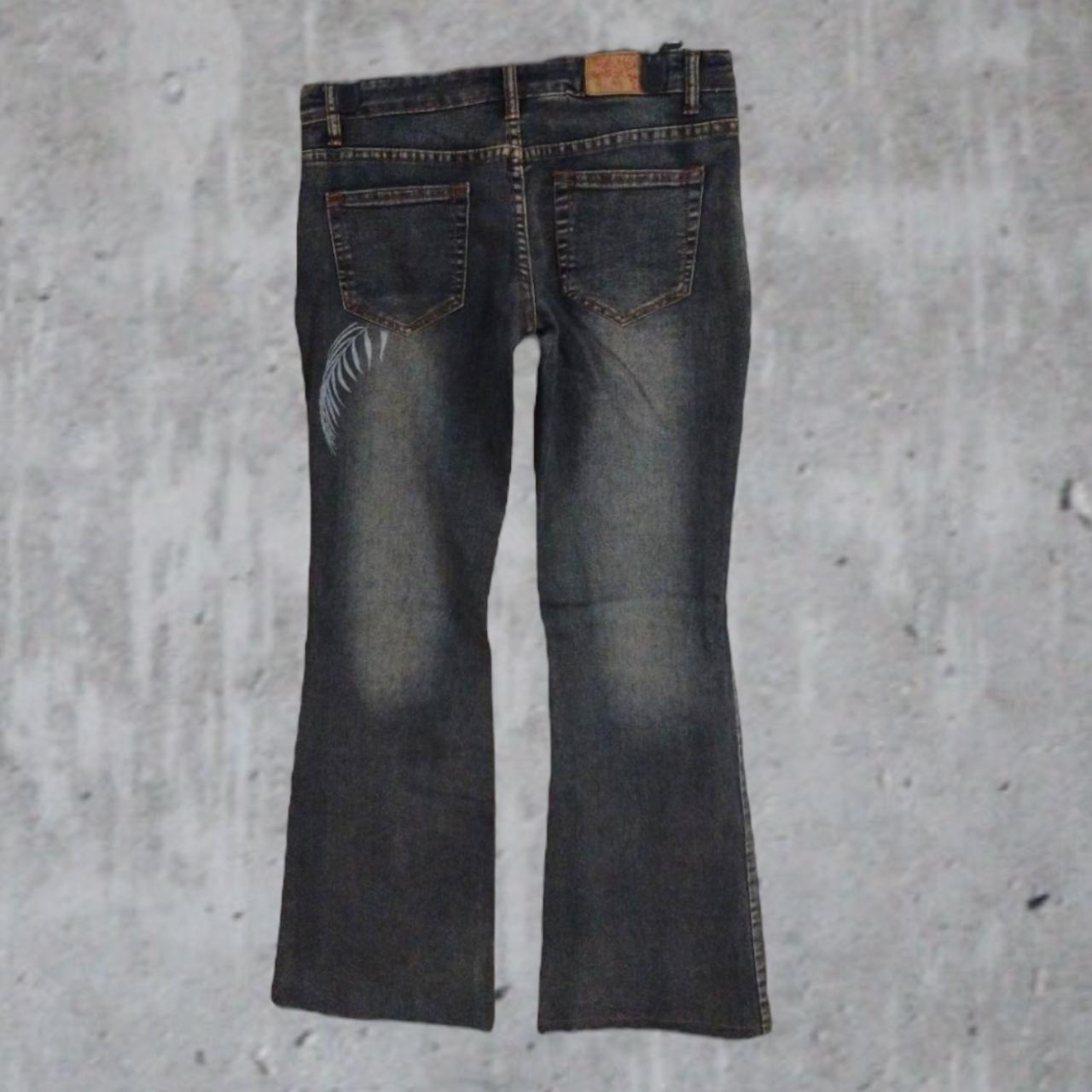 Japanese GOA Flared Feather Jeans Size:... - Depop