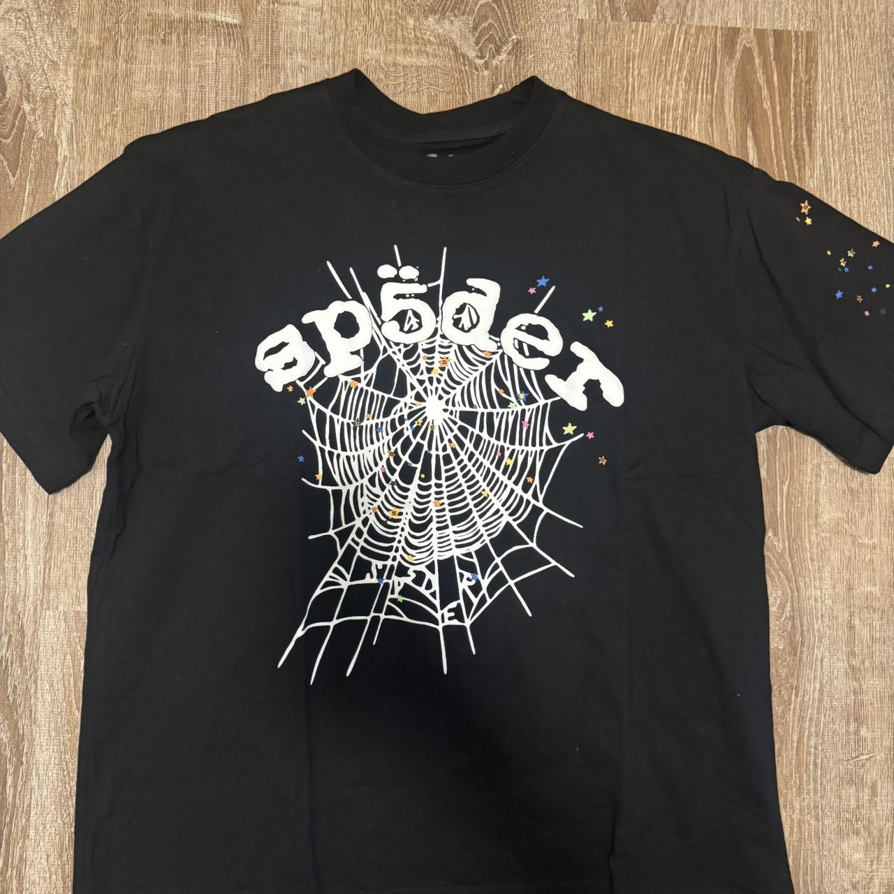 Black A$AP Spider shirt with multi-coloured accents... - Depop