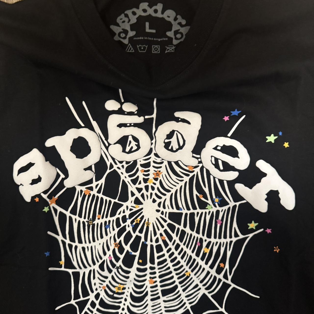 Black A$AP Spider shirt with multi-coloured accents... - Depop